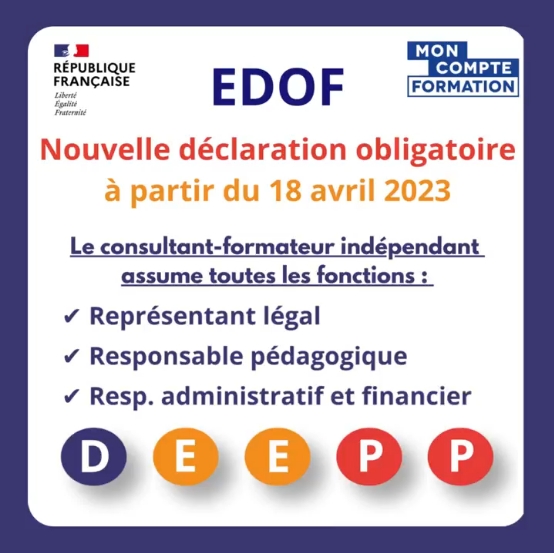 Nouvelle déclaration obligatoire sur EDOF - Qualipro-CFI